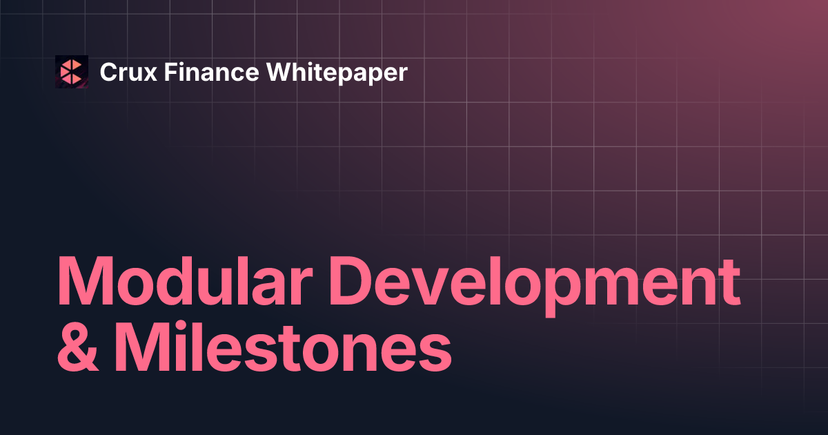 Modular Development & Milestones | Crux Finance Whitepaper